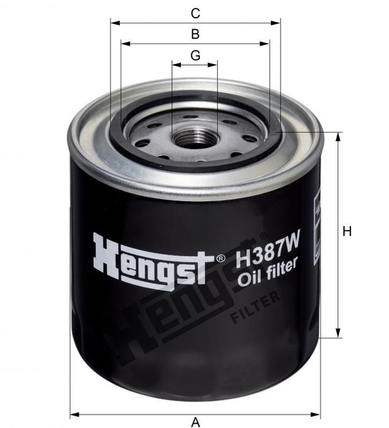 Фильтр масляный Hengst H387W - купить по выгодным ценам в интернет ...