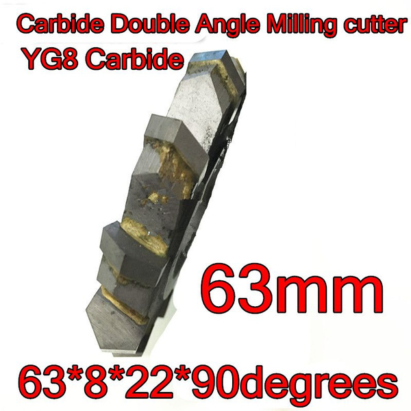 63*8*22*90 градусов YG8 карбидный двухугольный фрезерный станок для обработки меди, железа ...