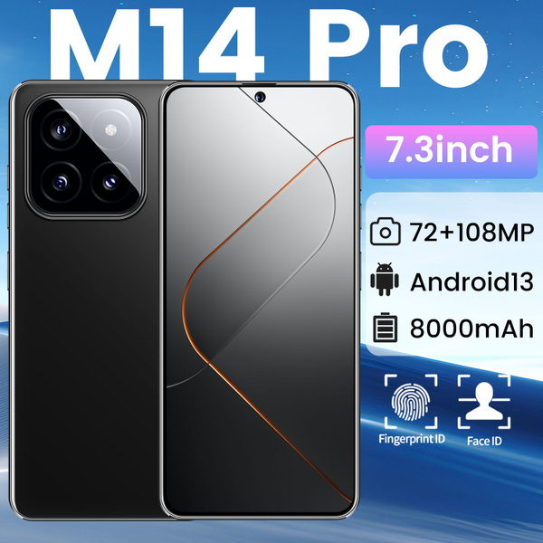 Смартфон Android M14 Pro телефоны смартфоны 7.3HD Google pay Русская ...