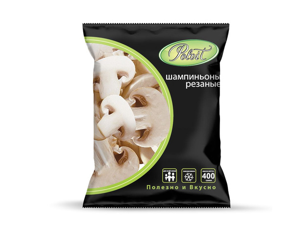 Шампиньоны резаные POLVIT, замороженные, 400 г - купить с доставкой по ...