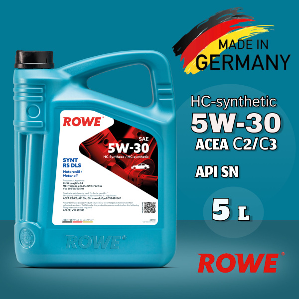 Масло моторное ROWE 5W-30 Синтетическое - купить в интернет-магазине ...