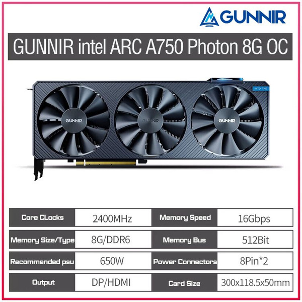 Видеокарта GUNNIR Intel Arc A750, 8 ГБ GDDR6 - купить по низким ценам в интернет-магазине OZON ...