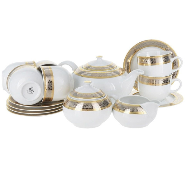 Сервиз чайный с чайником Thun, на 6 перс. купить c доставкой на OZON по низкой цене (1396044646)