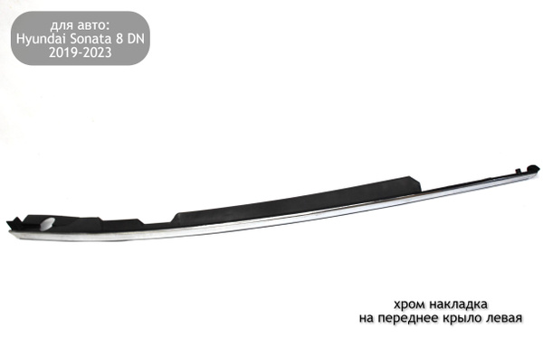 Хром молдинг левый на переднее крыло для Hyundai Sonata 8 DN 2019-2023 ...