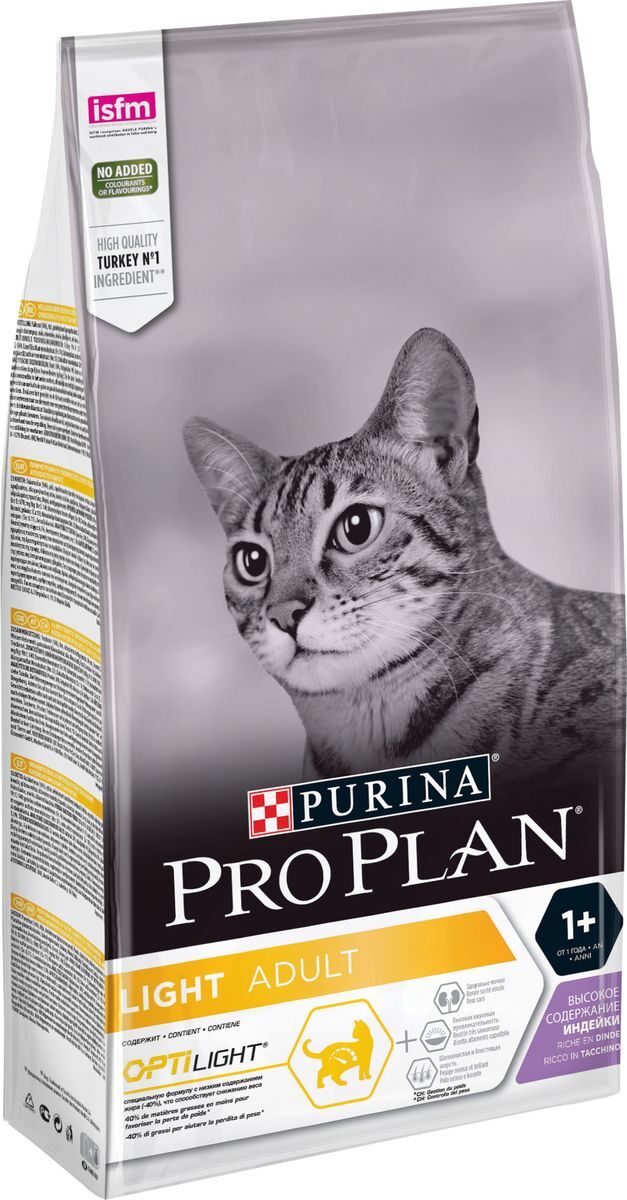 Характеристики Корм сухой Pro Plan "Light" для взрослых кошек с ...