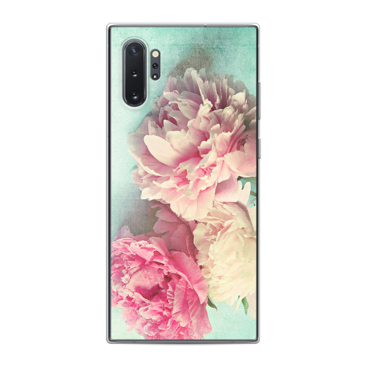Силиконовый чехол Пионы new на Samsung Galaxy Note 10 Plus / Самсунг ...
