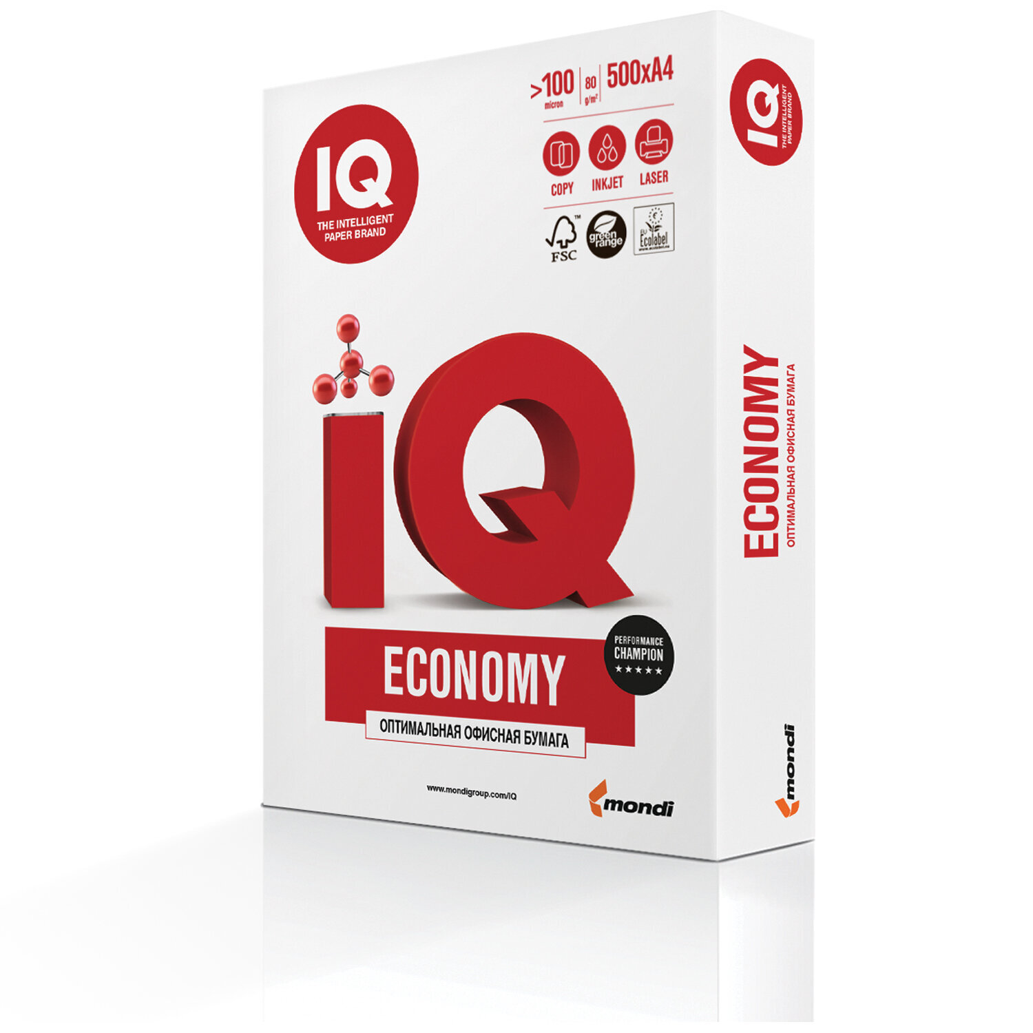 Бумага офисная А4, класс "C", IQ ECONOMY, 80 г/м2, 500 л., Mondi ...