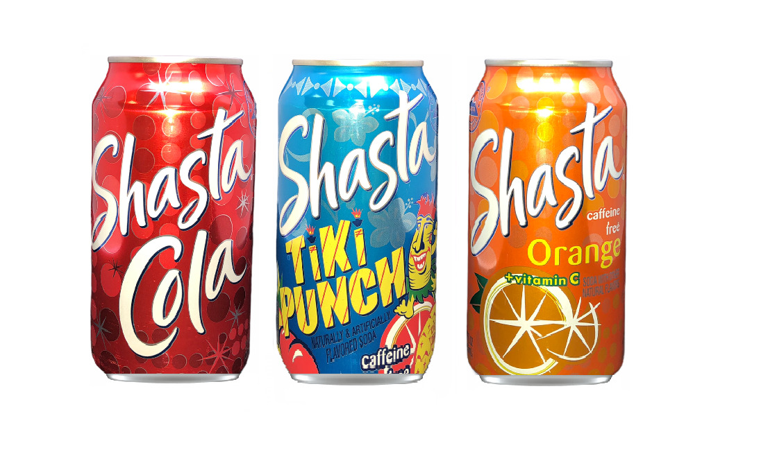 Набор газированных напитков Shasta: Cola, Orange, Tiki Punch 355 мл х 3 ...