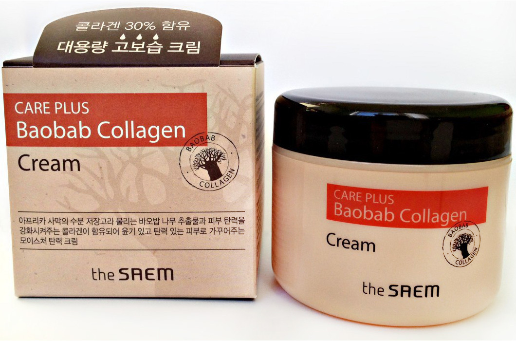 The Saem Крем коллагеновый баобаб Care Plus Baobab Collagen Cream 100мл ...