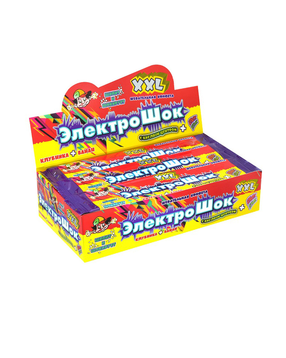 Конфеты Холодок Электрошок XXL клубника+банан — купить в интернет ...