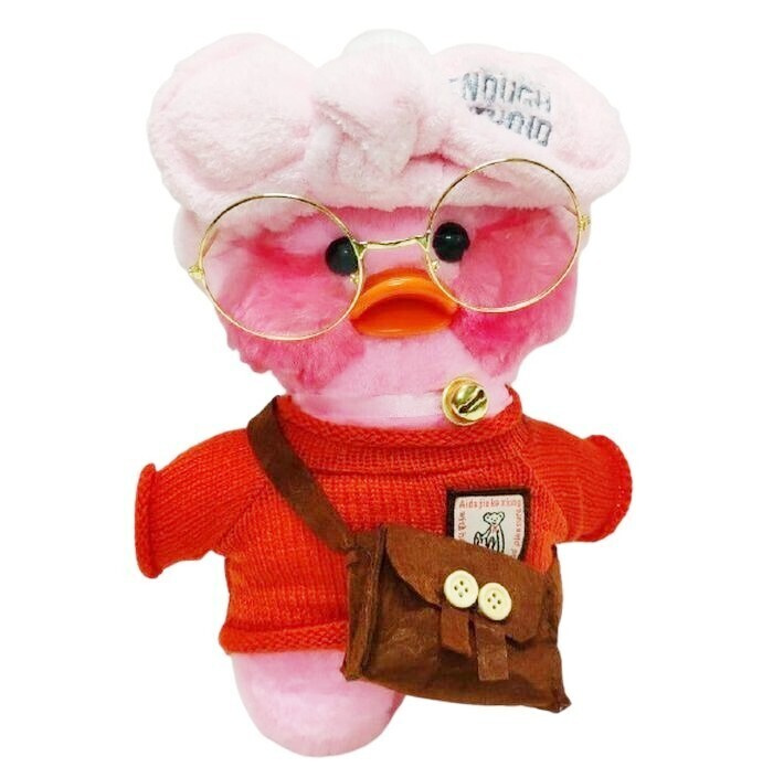 Утка мягкая игрушка / Плюшевая уточка lalafanfan duck / Утенок в очках ...