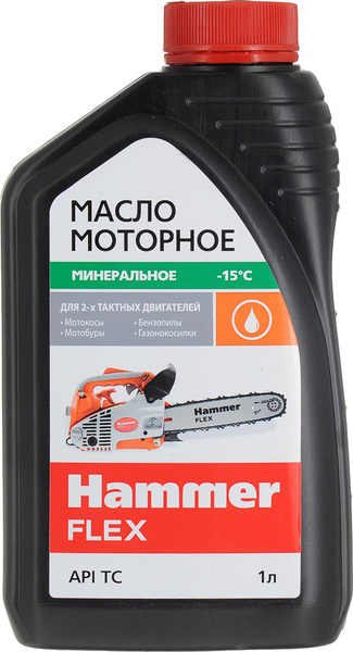 Масло моторное Hammerflex "501-001", минеральное , 2-х тактное, 1 л ...