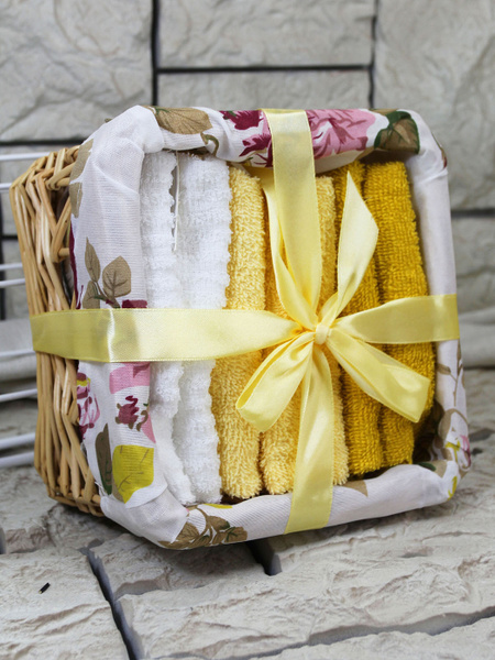 Полотенце подарочное Cherir Корзинки Хлопок 30x30 см, 6 шт - купить по ...