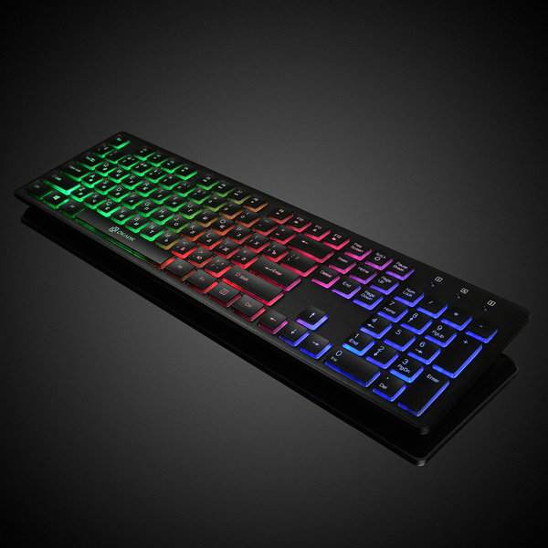 Мембранная клавиатура OKLICK 510ML черный USB slim Multimedia LED ...