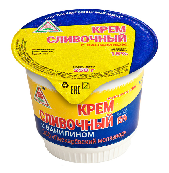 Крем сливочный 15%, 250 г, Пискаревский МЗ купить на OZON по низкой ...