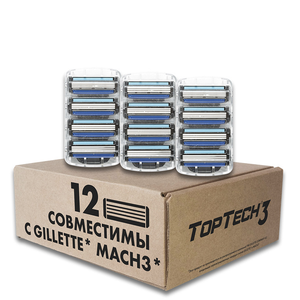 12 сменных кассет TopTech Razor 3, (TopTech Global, США). Совместимы с ...