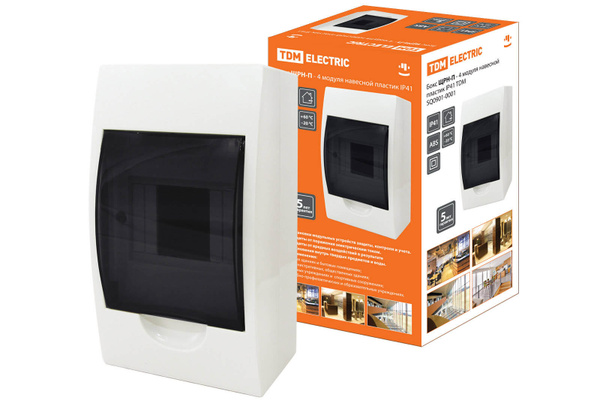 Бокс ЩРН-П-4 модуля навесной пластик IP41 TDM - купить по выгодной цене в интернет-магазине OZON ...