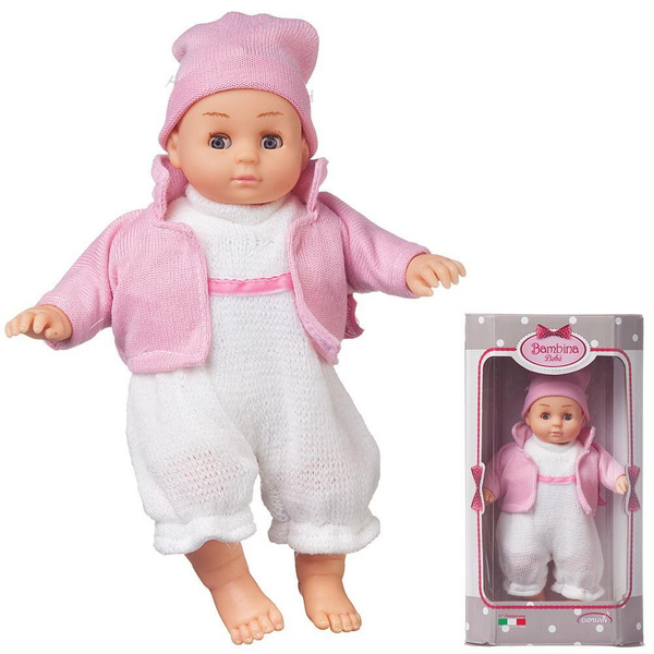 Кукла DIMIAN Bambina Bebe Пупс в вязаном бело-розовом костюмчике ...