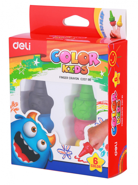 Восковые мелки 6 цветов, Deli Color Kids, для школы и дома - купить с ...