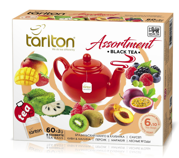 Чай в пакетиках Tarlton Assortment Чайное Ассорти, черный чай 6 вкусов ...