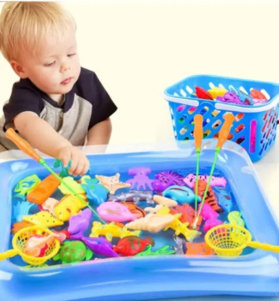 Игрушка для ванны Рыбалка, набор из 50 предметов с бассейном, удочками ...