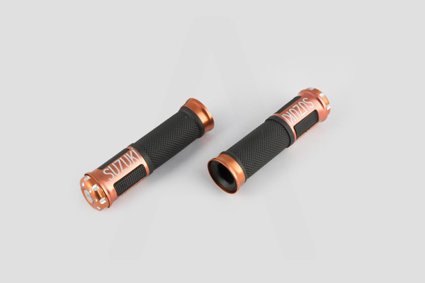 Ручки руля с алюминиевым отбойником (бронзовые) (mod:Suzuki) "GJCT ...