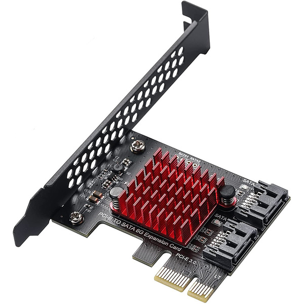 Адаптер SATA PCI-E 2 порта 3.0 на PCIe X1 Карта расширения PCI Express ...