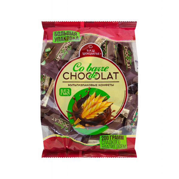Конфеты мультизлаковые Co barre de Chocolat в темной глазури 200 г ...