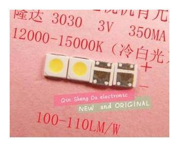 Характеристики 500шт smd LED 3030 3в(-) для TV 1вт холодный белый 100 ...