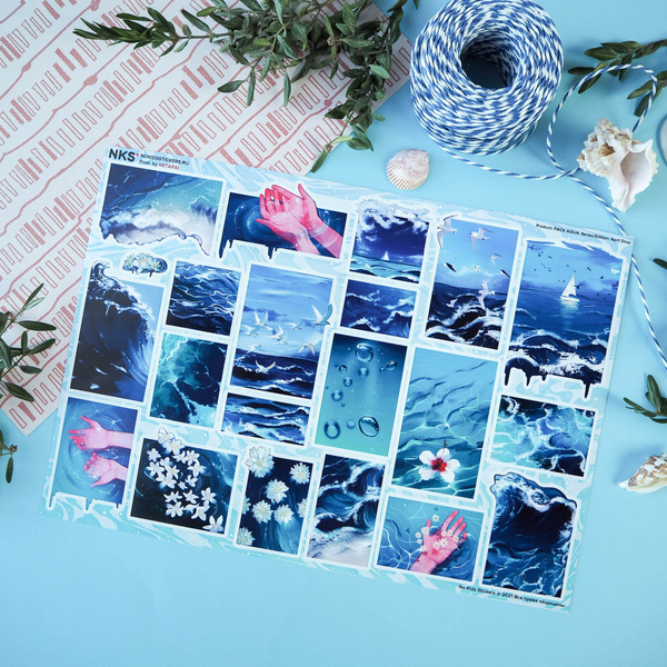 Набор наклеек А4 PACK AQUA, виниловые стикеры, No Kids Stickers ...