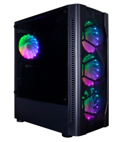 1stPlayer Компьютерный корпус DK D4 Metal Mesh Black ATX, mATX, Midi-Tower, без БП, с окном ...
