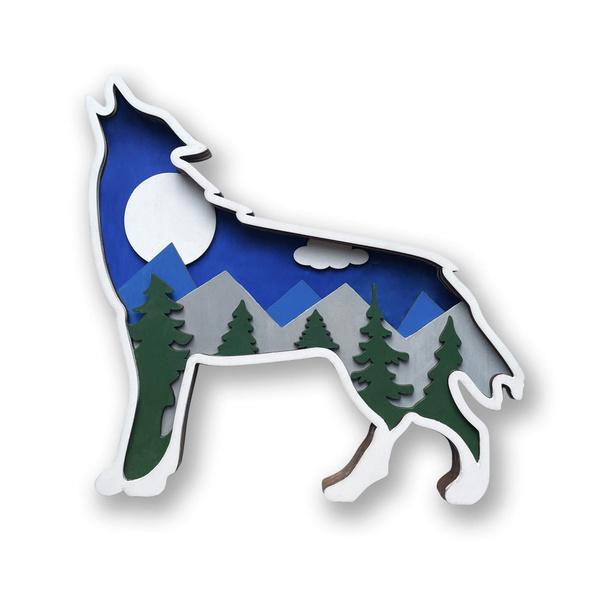 3D раскраска 20x30 см "Ночной волк" SR001 / пазл / деревянный ...