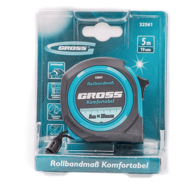 Измерительная рулетка Строительная Gross 5 м х 19 мм купить по низкой ...