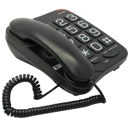 Телефон проводной teXet TX-201, черный (111640) - купить с доставкой по выгодным ценам в ...