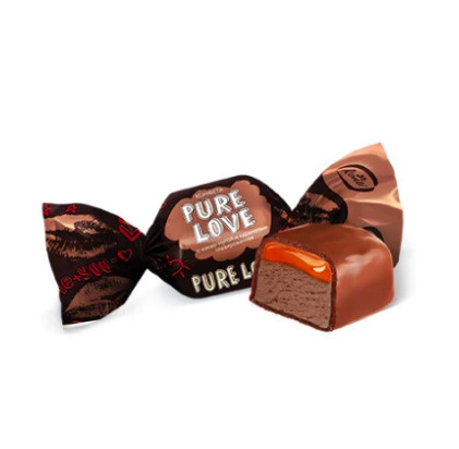 Конфеты с начинкой из какао-нуги и карамели Конти Pure Love 2х500гр ...