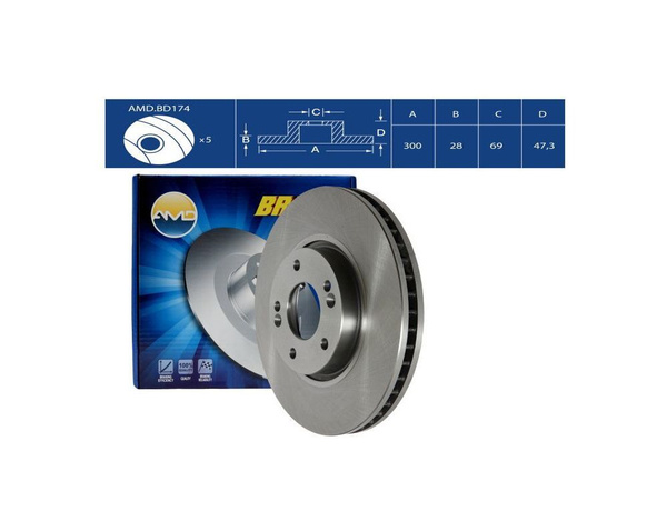 Диск Тормозной Передний Amd.bd174 AMD арт. AMDBD174 - купить по низкой ...