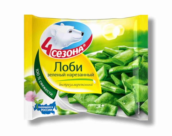 Лоби зеленый нарезанный 4 Сезона , замороженный, 400 г - купить с ...
