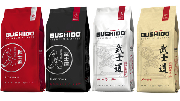 Кофе в зернах Bushido НАБОР 227г х4шт (Red, Black, Specialty, Sensei ...