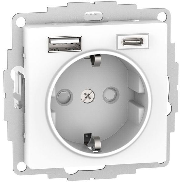Розетка Schneider Electric AtlasDesign с заземлением, защитными ...