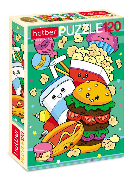 Пазлы Hatber 120 элементов А5ф 165х230мм -Фаст фуд пати- купить на OZON по низкой цене (733577352)