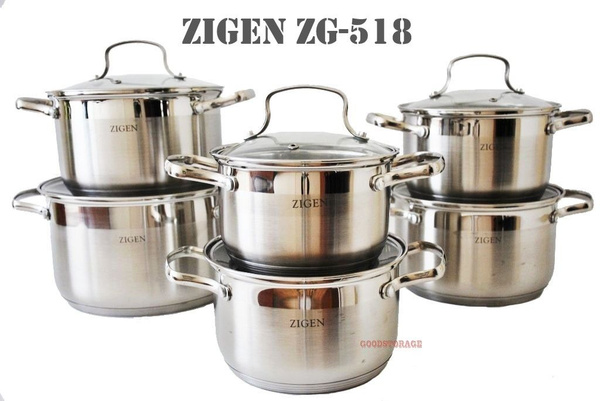 Набор посуды для приготовления Zigen - купить с доставкой по выгодным ценам в интернет-магазине ...