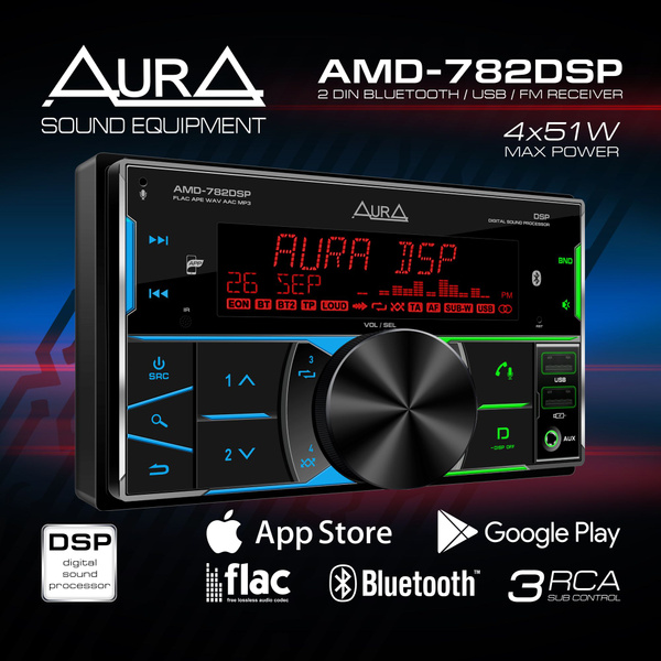 Автомагнитола c DSP процессором AurA AMD-782DSP (2023)2 DIN - купить в ...