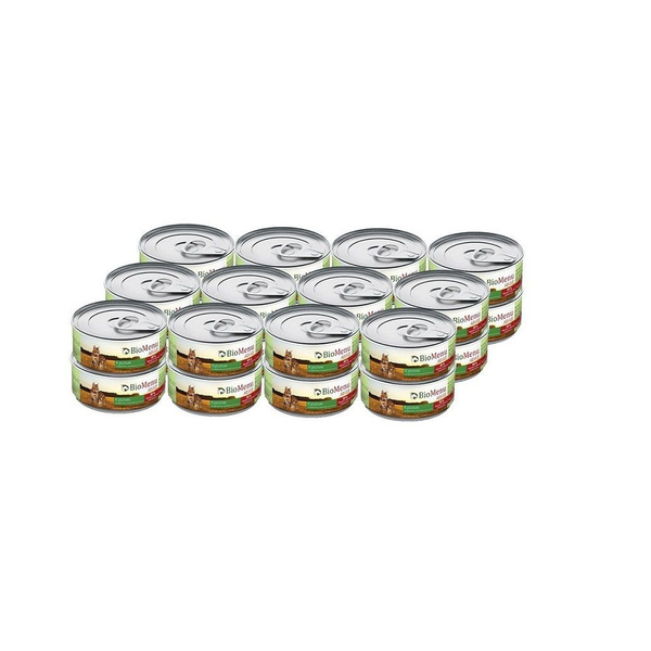 BioMenu ADULT Консервы для кошек мясной паштет с Кроликом 95%-МЯСО 100 ...