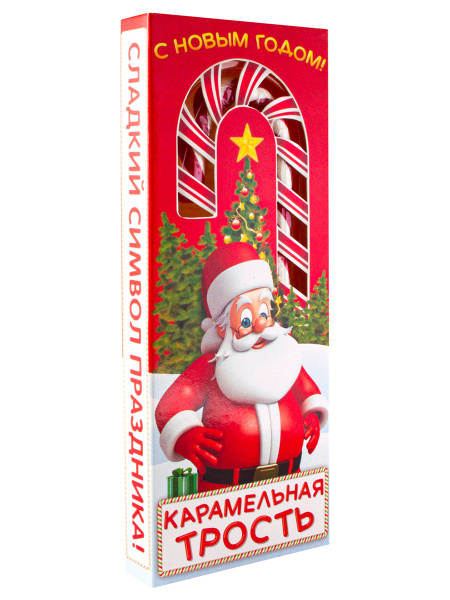 Конфеты Сладкая Сказка Карамельная трость Новогодняя, большая, 40 г ...
