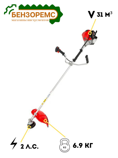 Бензиновый триммер BRAIT BR-310F (850Вт, 4Т двиг, 0,31см, диск 40Т, леска 2,4), - купить по ...