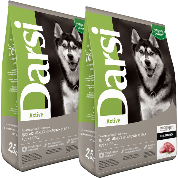 Сухой корм DARSI ACTIVE DOG для активных взрослых собак всех пород с ...