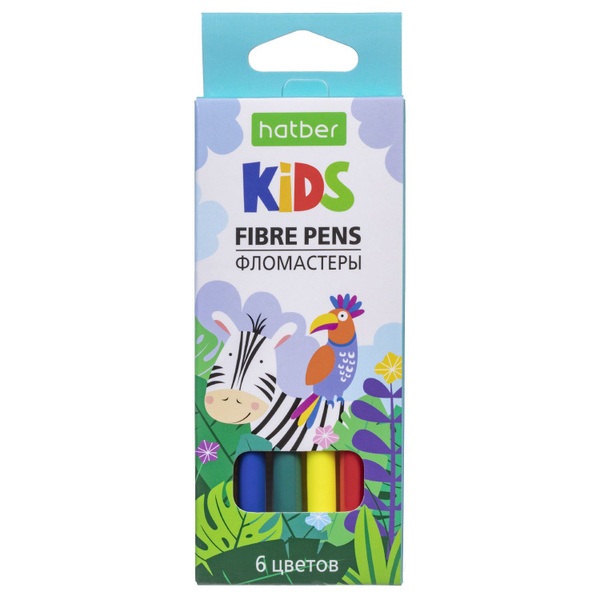 Фломастеры Hatber ECO Африка 6 цветов в картонной коробке с европодвесом - купить с доставкой по ...