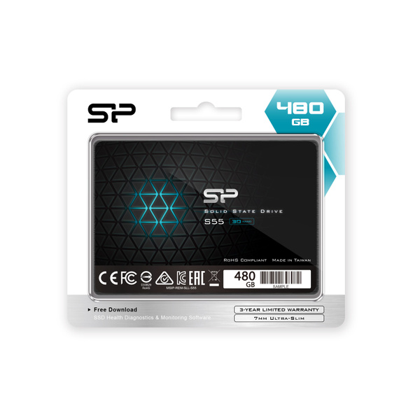 480 ГБ Внутренний SSD-диск Silicon Power TLC 3D NAND 2280 Slim S55 2.5" SATA3 6.0 Гбит/с ...