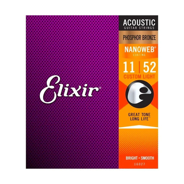 Струны для акустической гитары Elixir Nanoweb Extra Phosphor Bronze ...