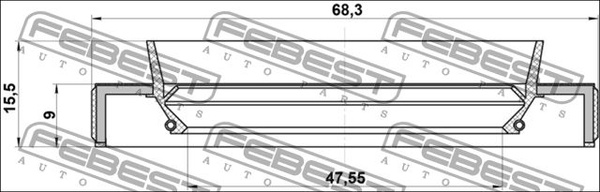 Сальник привода Febest 95HBY-49680915L - Febest арт. 95HBY-49680915L ...